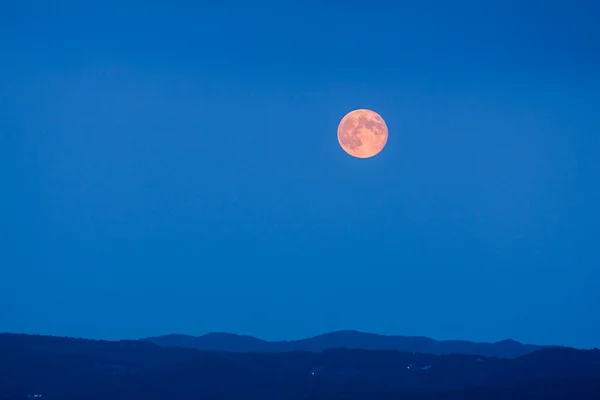 Full Moon Rising at Blue Hour - Stock Image - Everypixel