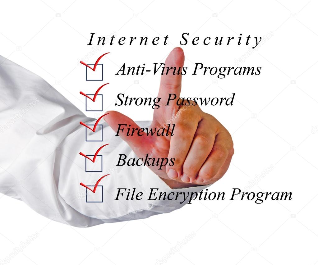 Checklist for internet security Stock Photo by ©vaeenma 23195788