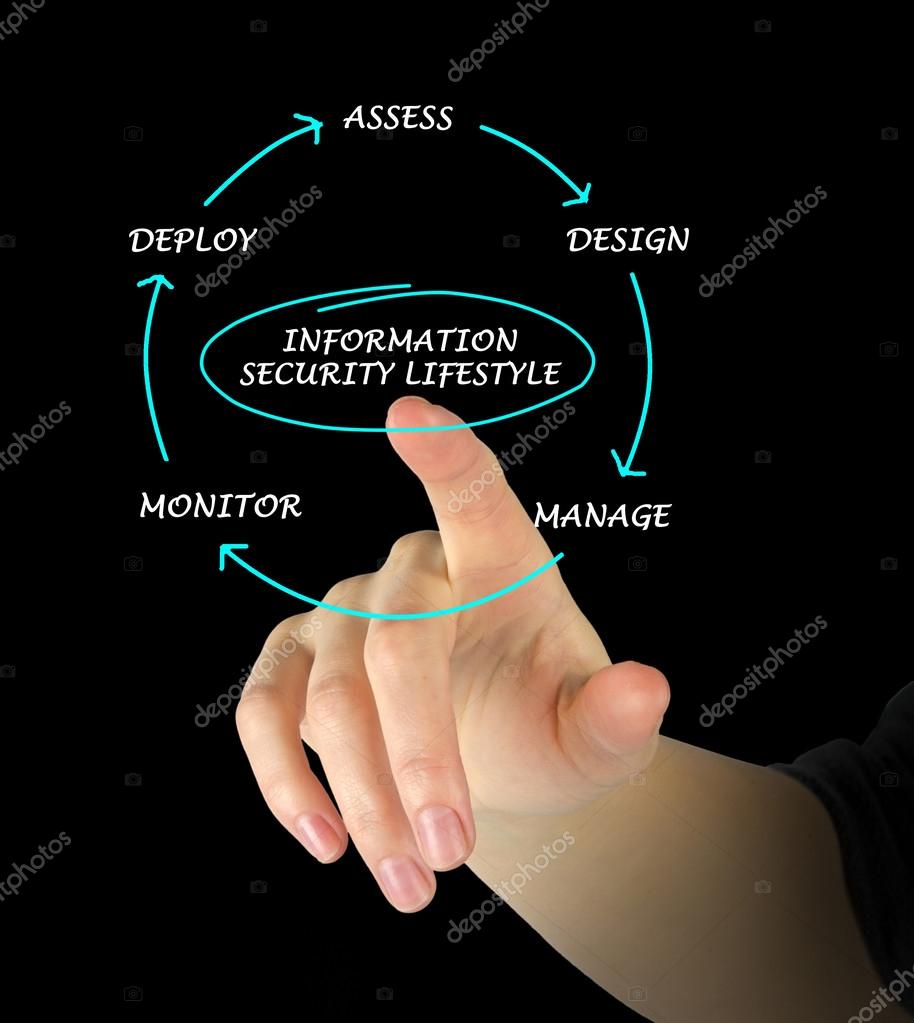 Diagram of information security lifecycle — Stock Photo © vaeenma #46841705