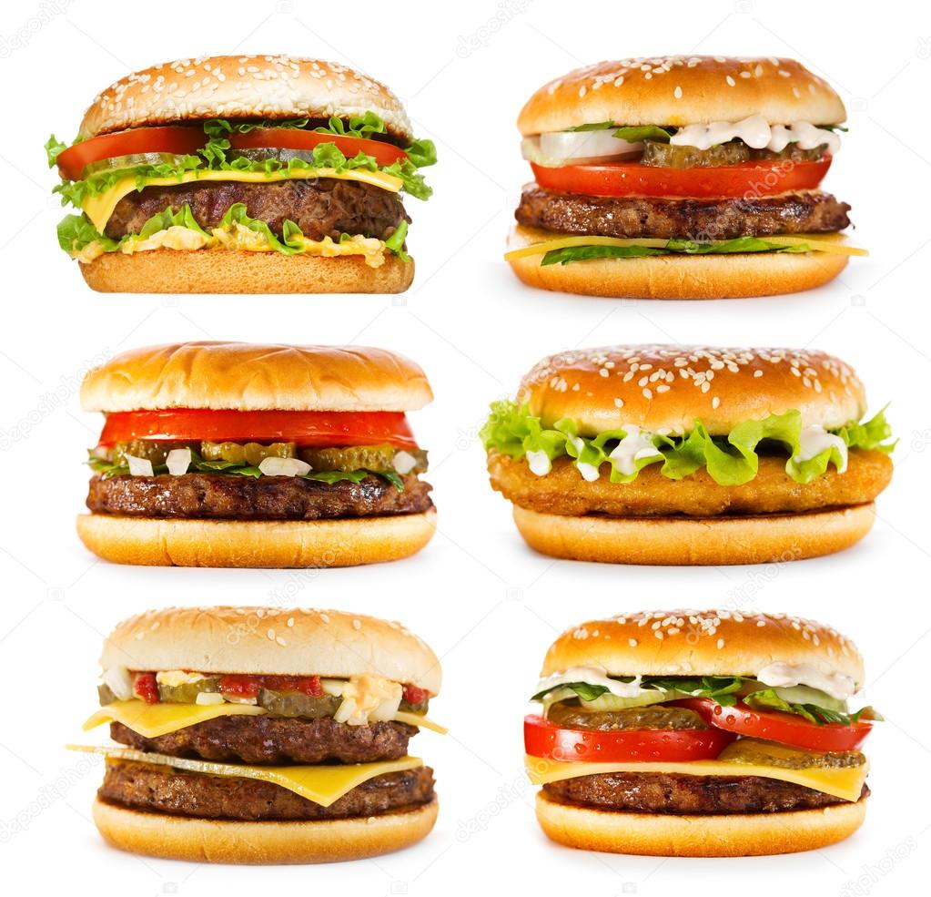 Set of various hamburgers Stock Photo by ©Nitrub 36161277