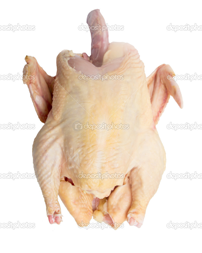 Carcass of the whole chicken ready to preparation — Stock Photo ...