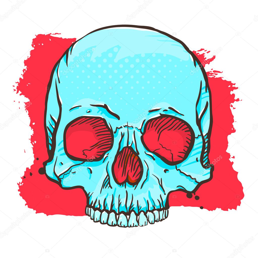 Blue Skull Stock Vector Image by ©yellowpixel #32751685