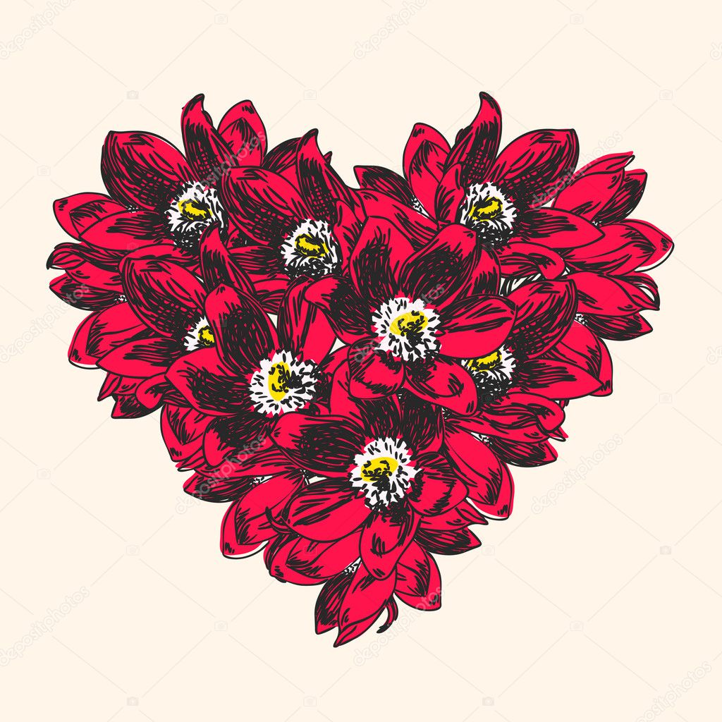 Flower heart vector Stock Vector Image by ©OlgaTropinina #13275703