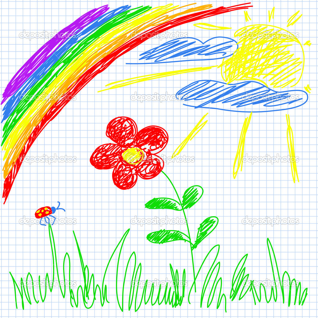 Rainbow, flower, bug Stock Vector by ©OlgaTropinina 23012892