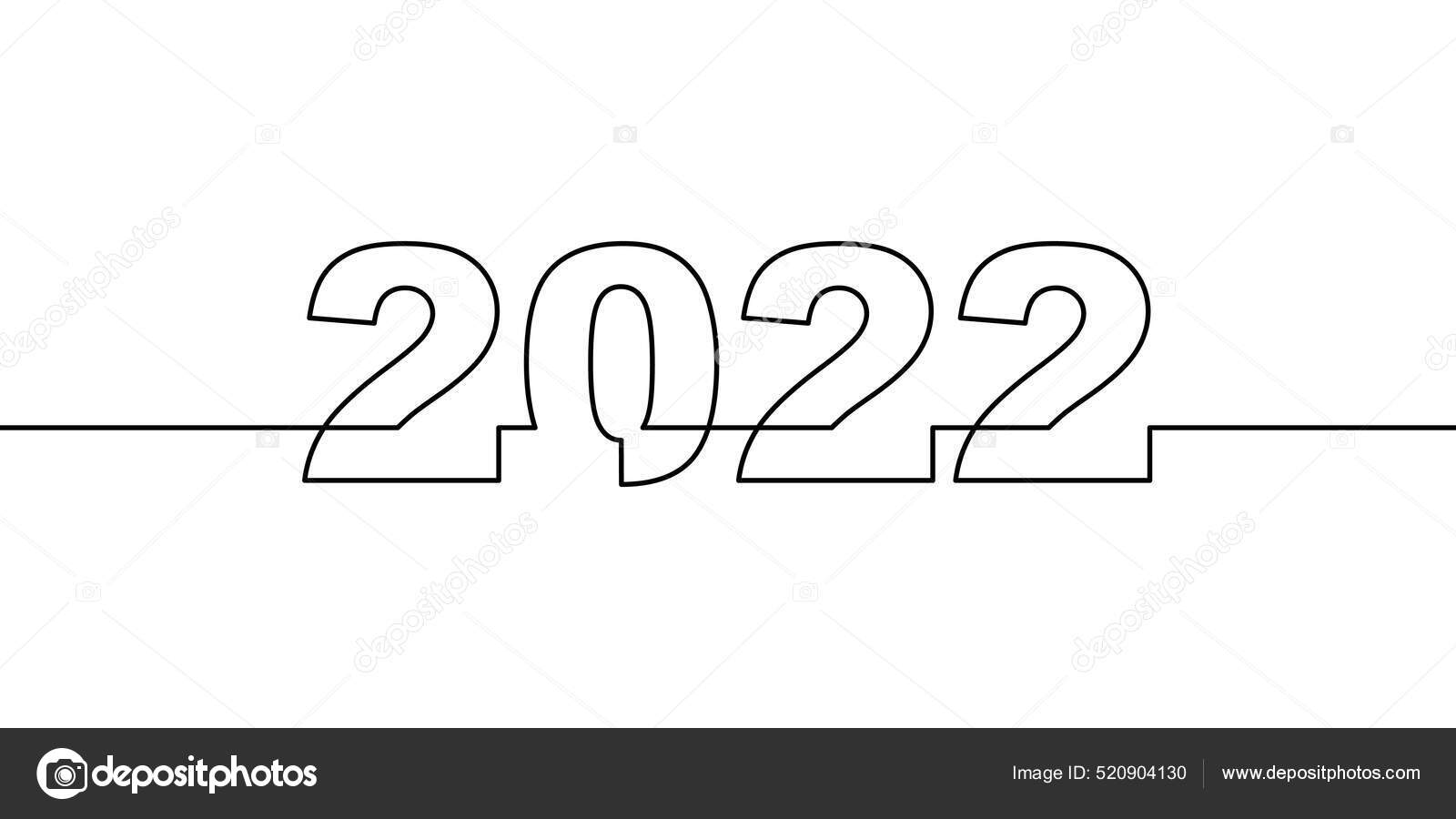 2022 Single Thin Line Drawing Continuous Line Art Drawing 2022 Stock ...