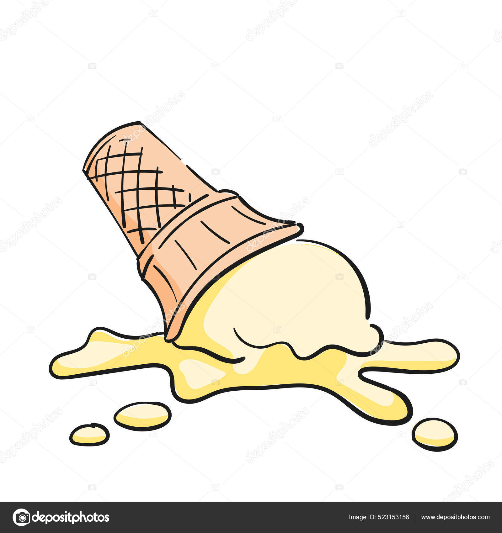 Melting Ice Cream Illustration