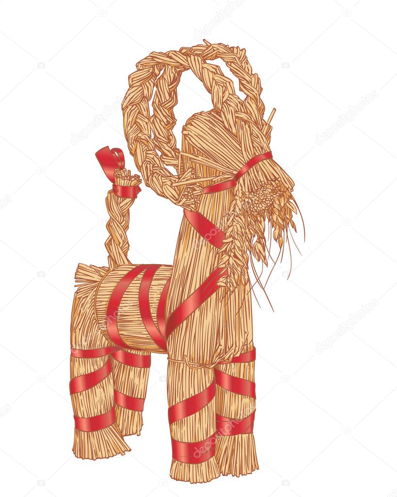 Vector Yule cabra o cabra de Navidad, escandinava y decoración ...