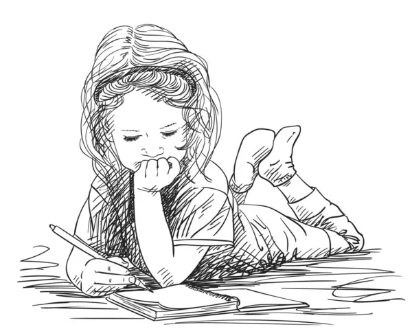 Girl Studying Sketch