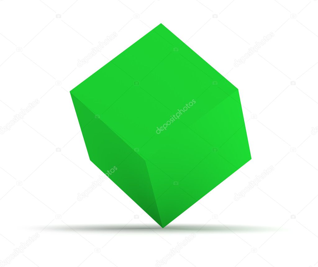 3d Green Cube Isolated on the White — Stock Photo © maxpro #20487777
