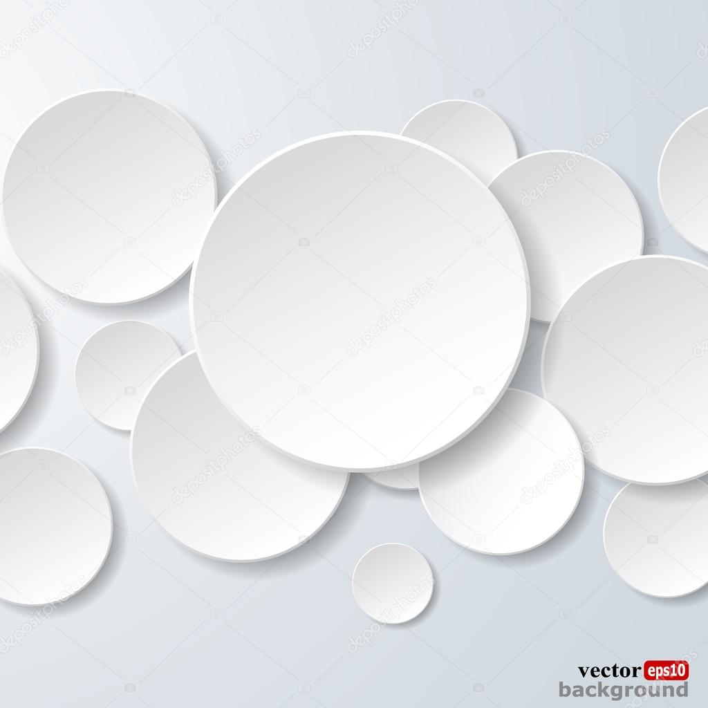 Abstract white paper circles on light blue background Stock Vector ...