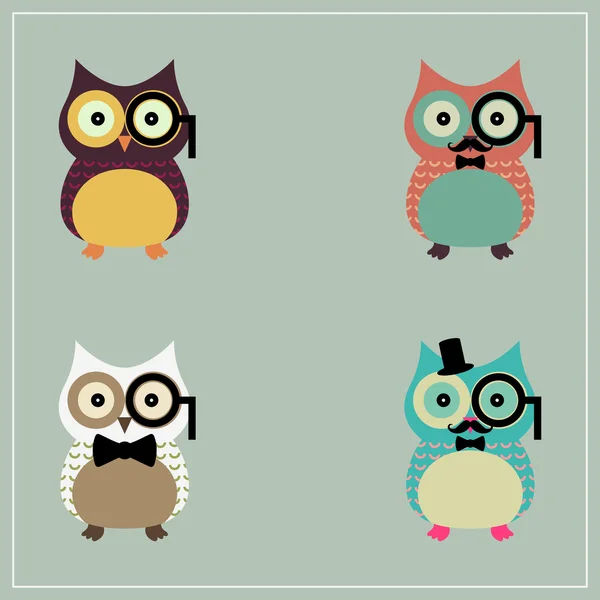 Color owls clip art Stock Vector Image by ©popocorn #7883797