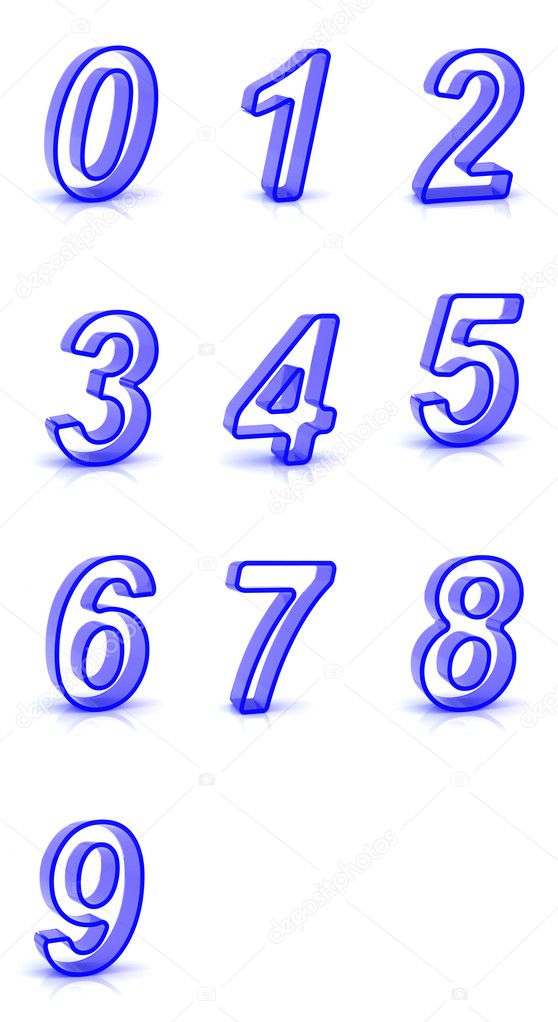 3D rendering of transparent numbers. — Stock Photo © aleksan #18578439
