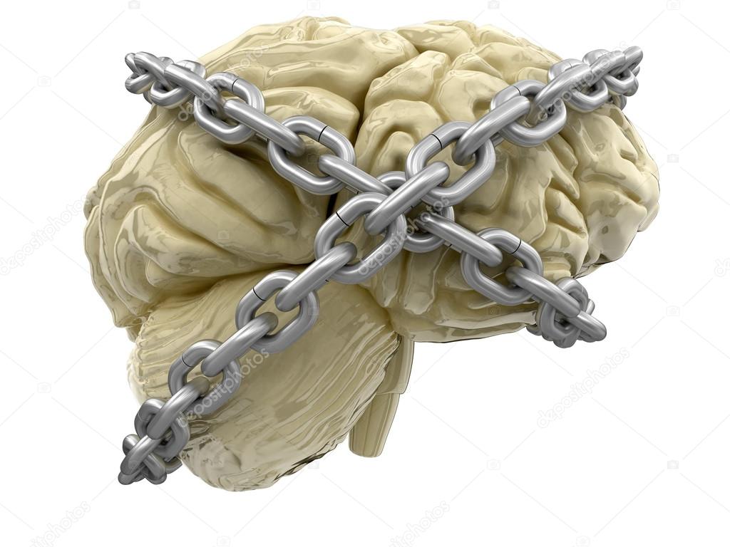 Human brain and lock — Stock Photo © panama555 #31779419