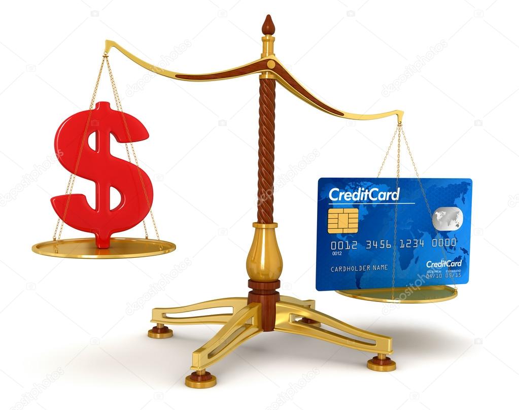 Justice Balance with Dollar and Credit Card Stock Illustration by ...