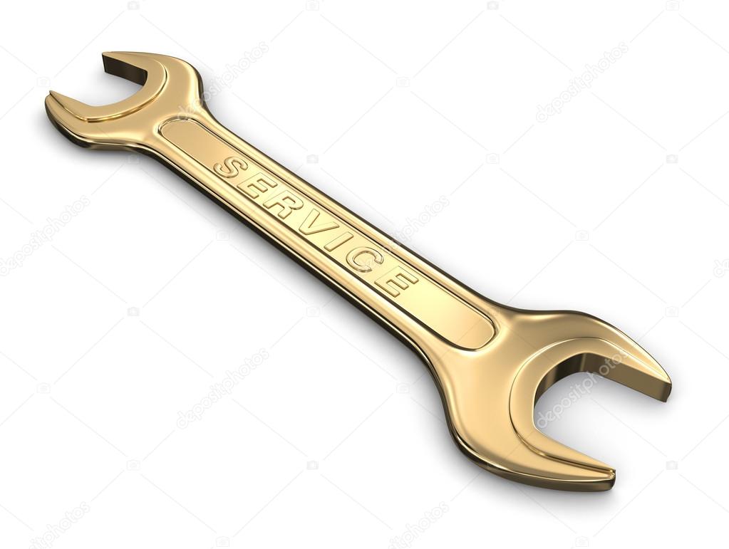 Golden wrench for service Stock Photo by ©panama555 31782997