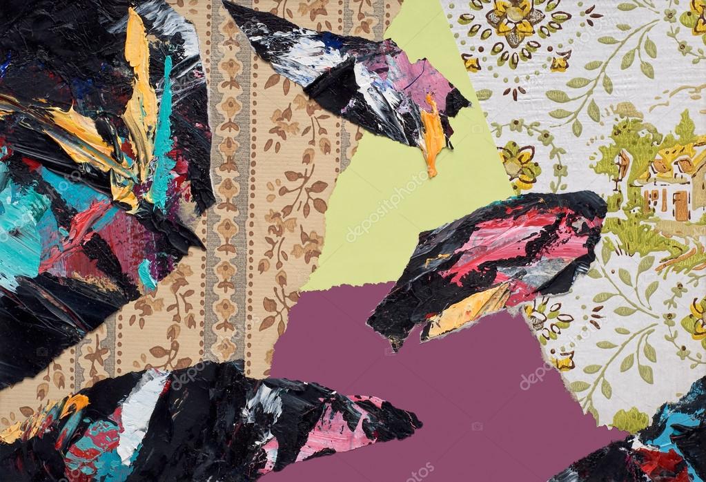 Hand Painted Paper Collage Stock Illustration by ©etienjones #16872573