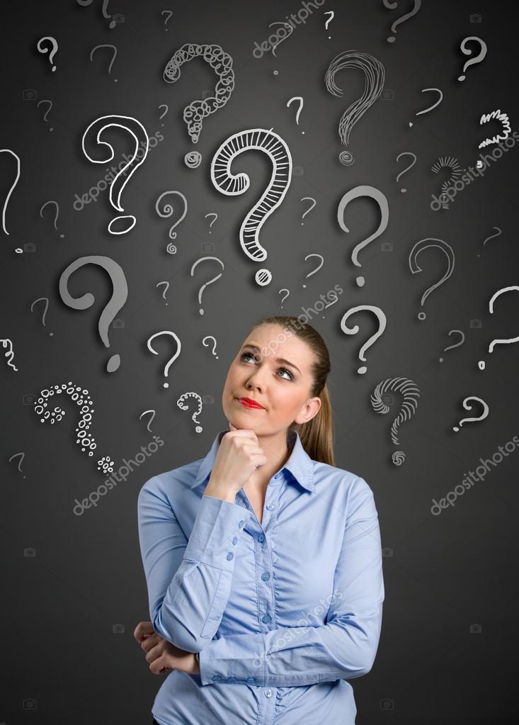 Thinking women with question mark — Stock Photo © luckybusiness #48051537 Thinking women with question mark — Stock Photo © luckybusiness #48051537