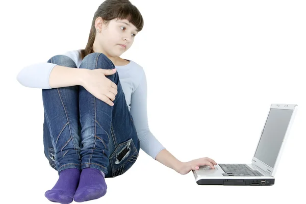Girl barefoot computer Stock Photos, Royalty Free Girl barefoot ...