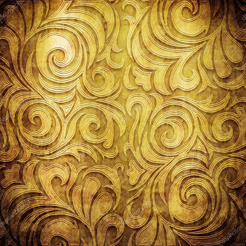 Gold metal pattern on paper backgrond — Stock Photo © caesart #34023899