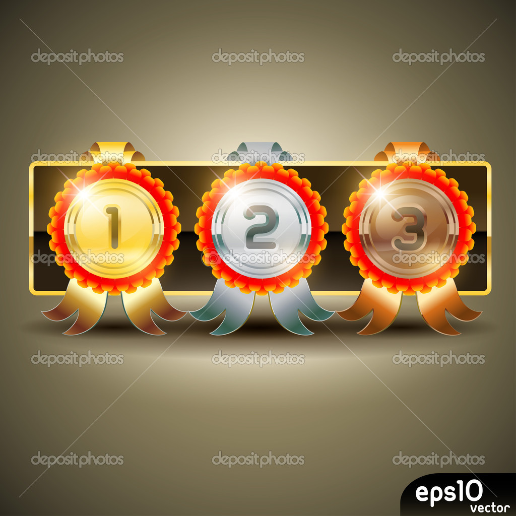 Vector award medal with ribbon Stock Vector by ©caesart 34345587