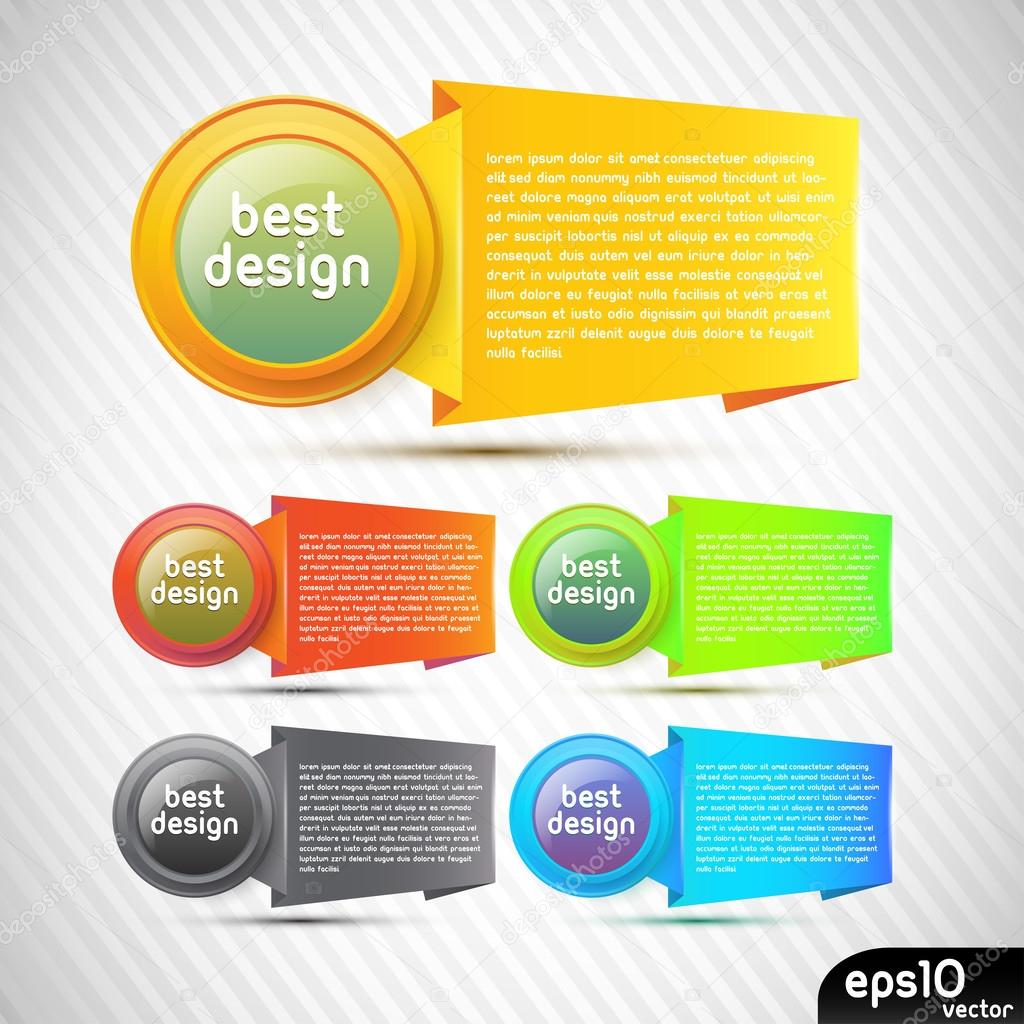 Vector colorful stickers with paper card Stock Vector Image by ©caesart ...