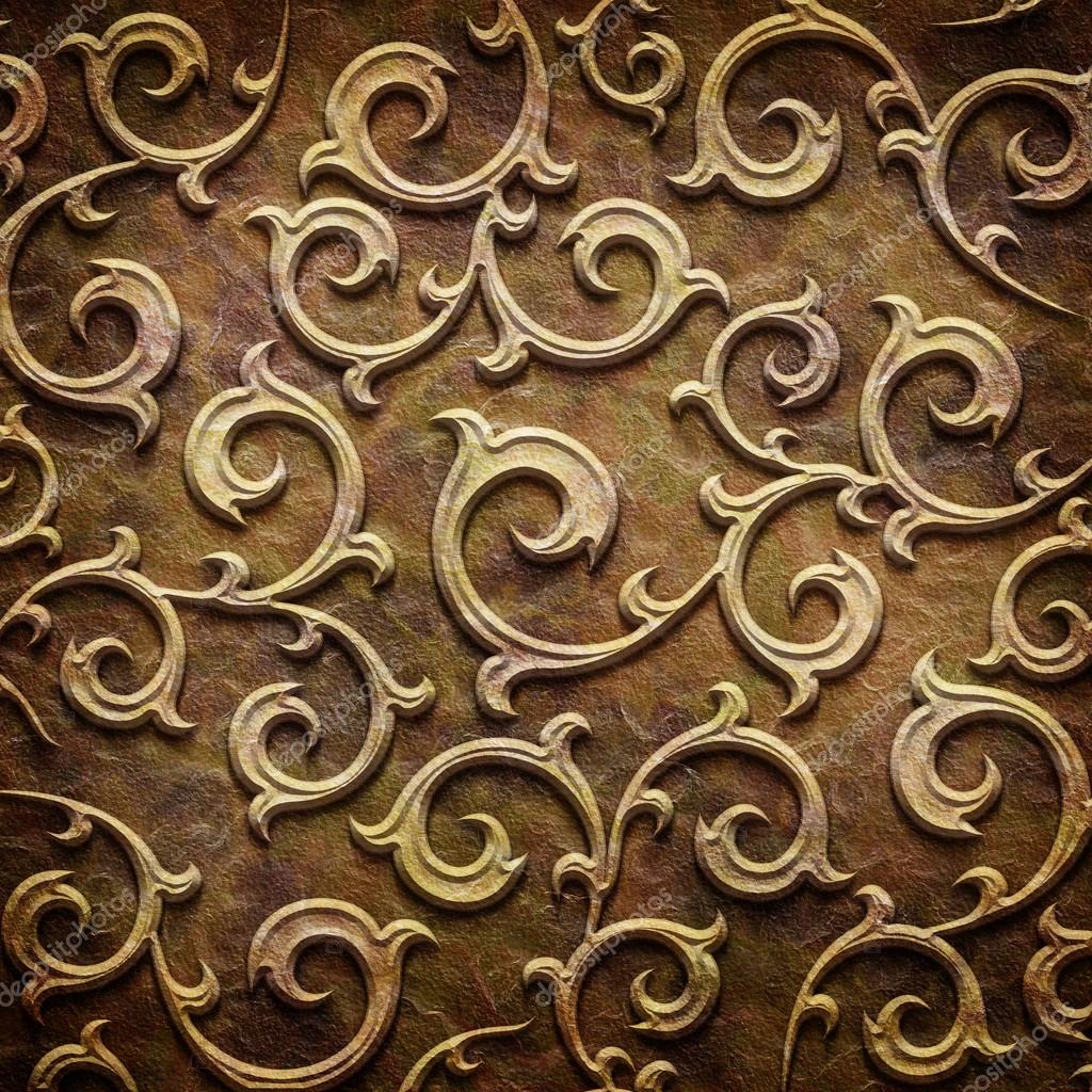 Gold metal pattern on paper backgrond (vintage collection) — Stock ...