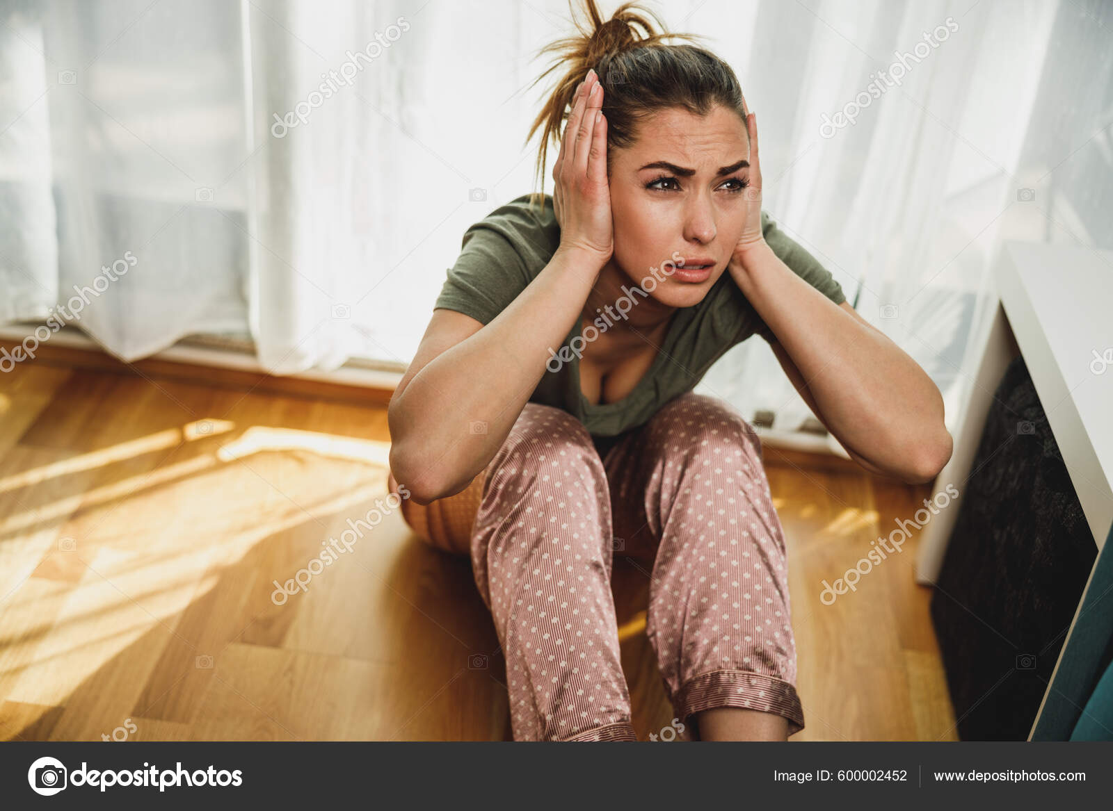 Worried Woman Stress Sit Window Lost Depressed Pessimistic Thoughts ... Worried Woman Stress Sit Window Lost Depressed Pessimistic Thoughts ...