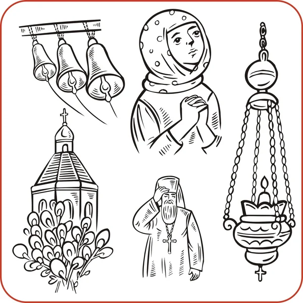 Orthodox religion - vector illustration. - Stock Image - Everypixel
