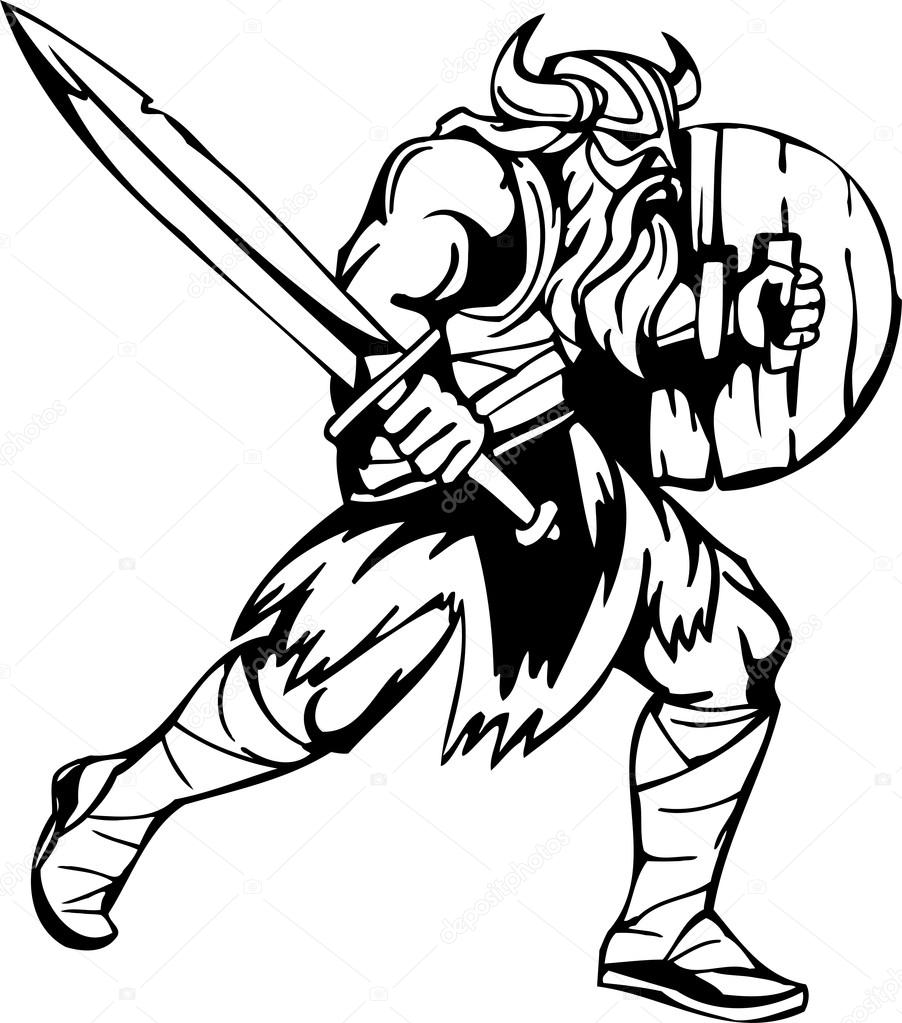 Nordic viking - vector illustration. Vinyl-ready. — Stock Vector ... Nordic viking - vector illustration. Vinyl-ready. — Stock Vector ...