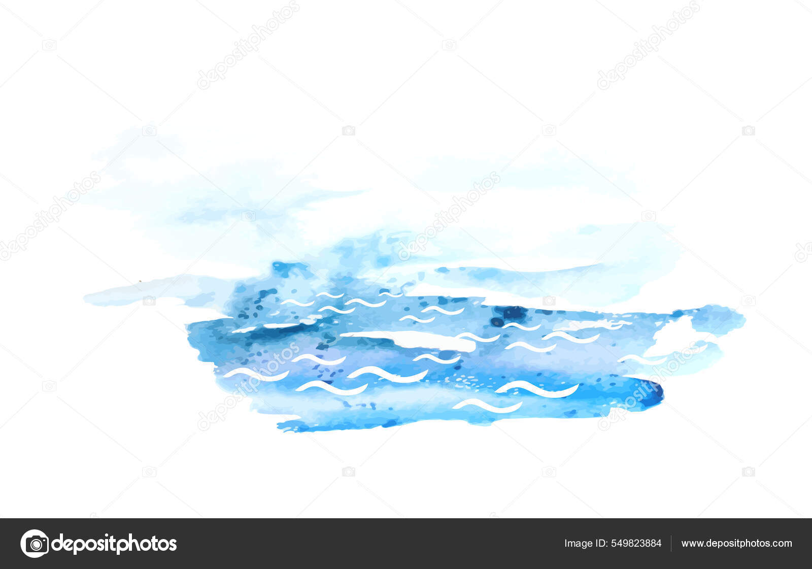 Navy blue, indigo vector watercolor texture background with dry brush ...