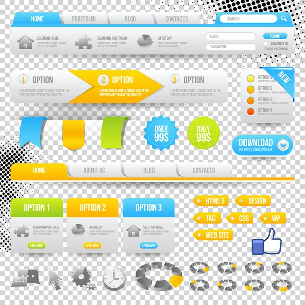 ᐈ Web elements stock vectors, Royalty Free web elements illustrations ...