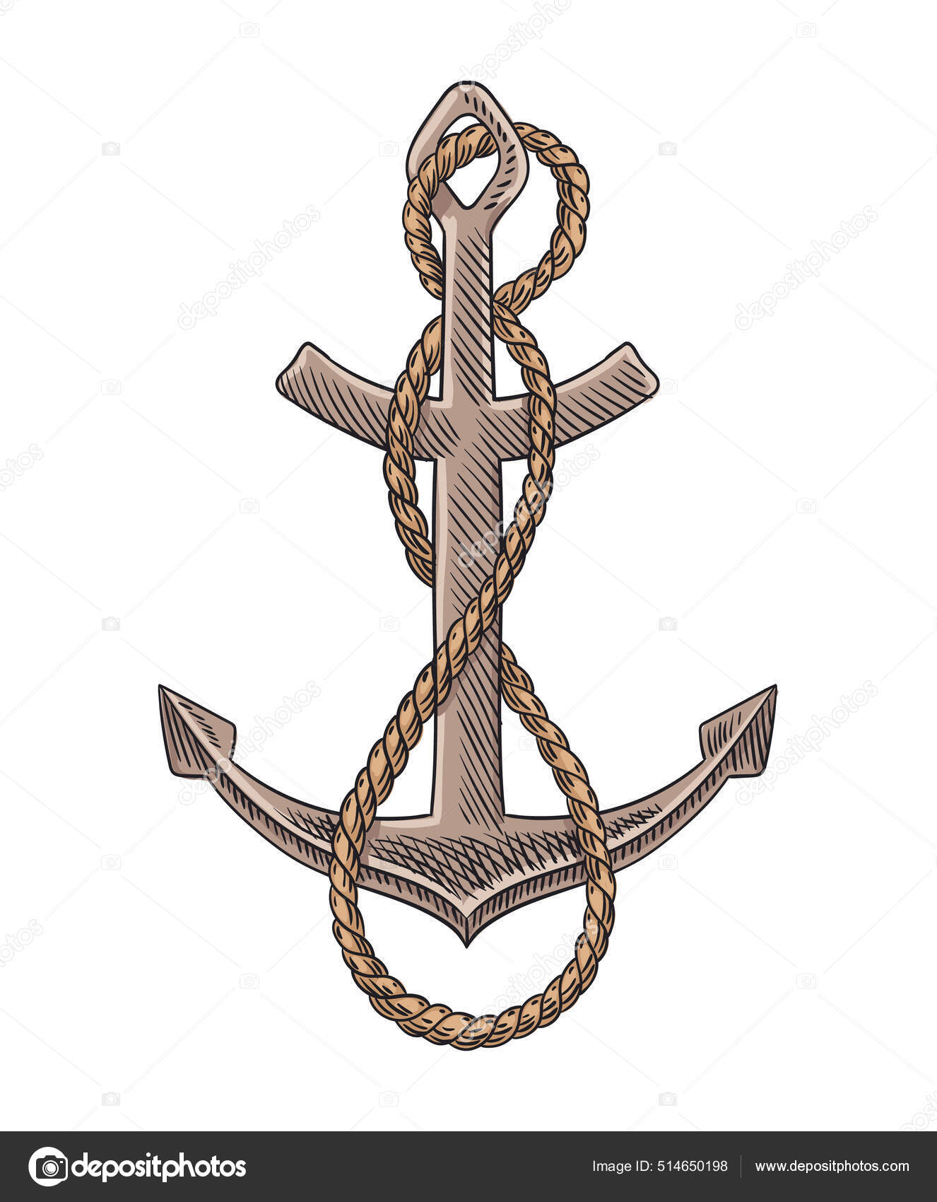 Anker Met Touw Vector