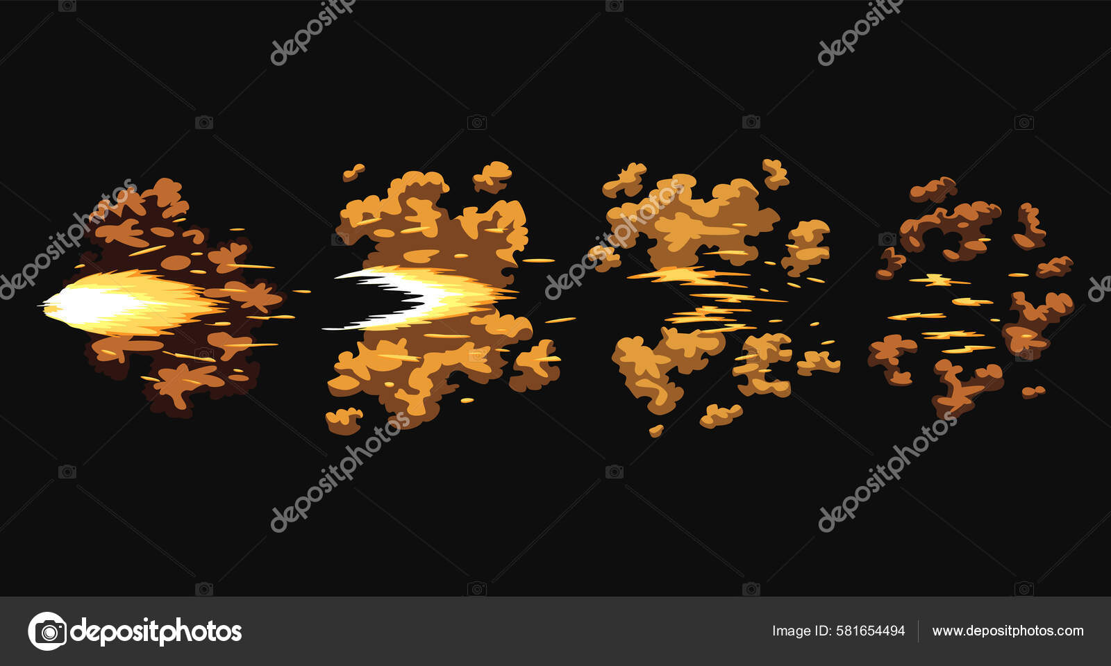 Gun Berkedip Atau Animasi Tembakan Pengumpulan Efek Ledakan Selama ...