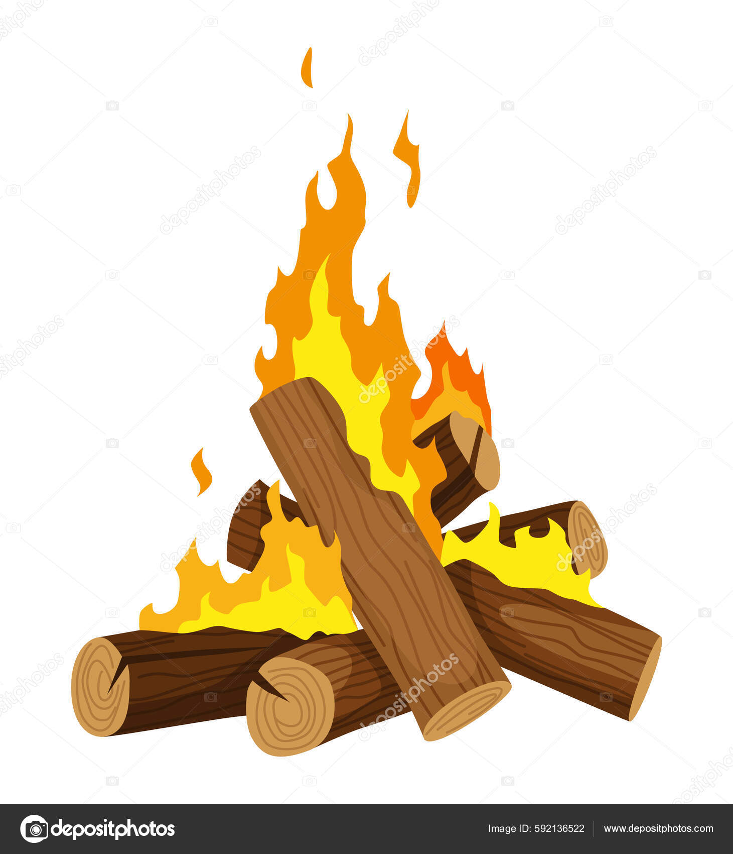 Cartoon Log Fire