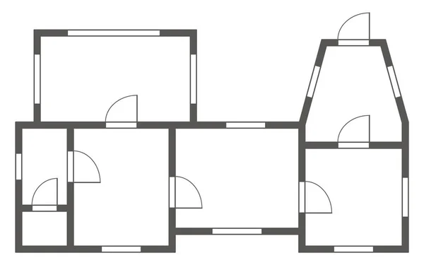 Architektonický Plán Bytu Horní Pohled Půdorys Vektorový Projekt House ...