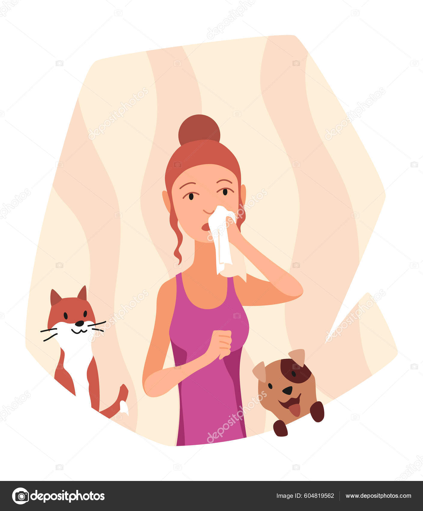 Allergic Reactions Concept Symptoms Disease Woman Hypersensitivity