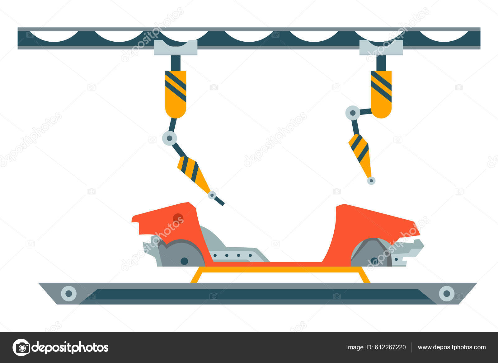 Pabrik Jalur Perakitan Industri Robot Lengan Merakit Mobil Ban Berjalan ...