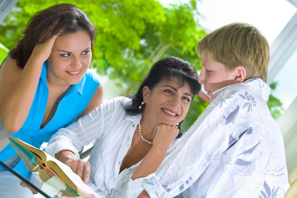 Portrait of nice happy family getting busy — Stock Photo #26130813 ...