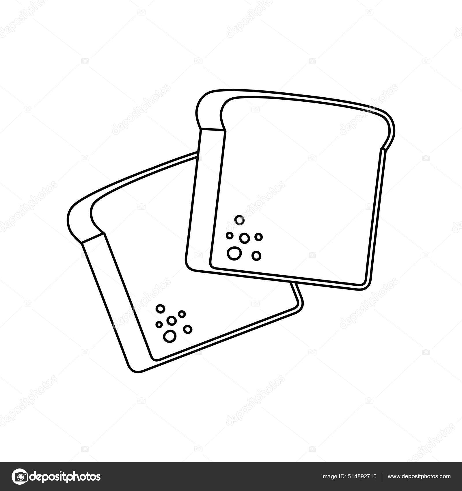 Toast Bread Icon Bread Toast Outline Sign Isolated White Background ...