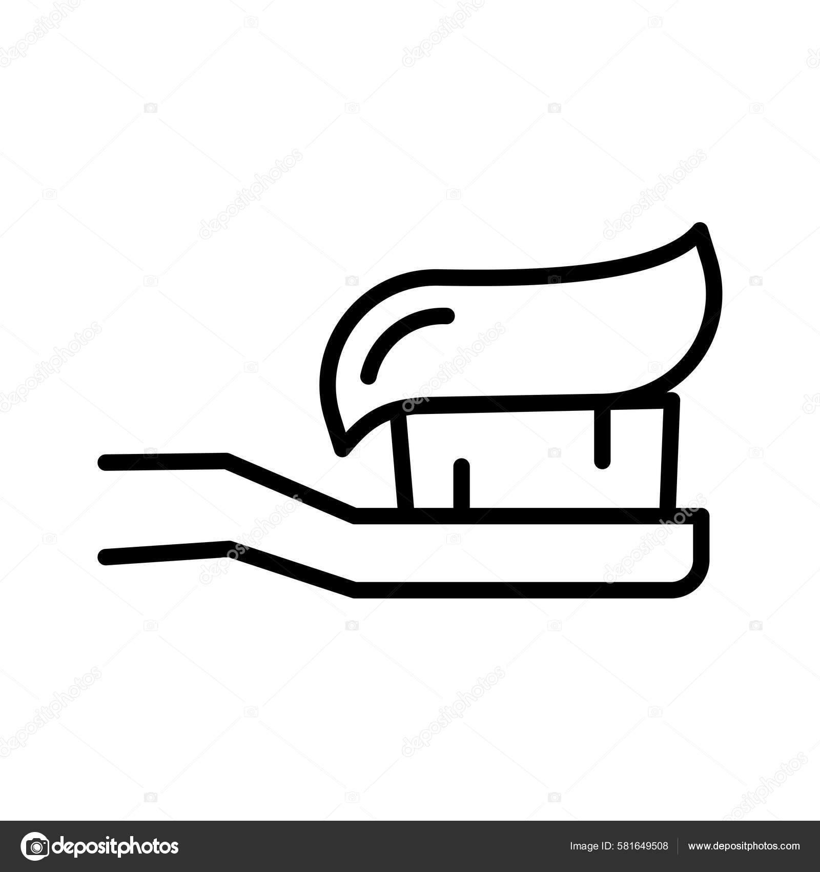 Toothbrush Toothpaste Dental Care Concepts Pictogram Isolated White ...