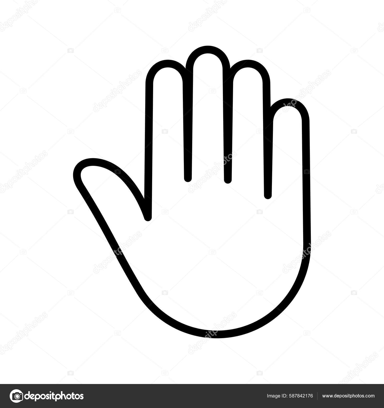 Human Hand Palm Icon Pictogram Isolated White Background Vector ...