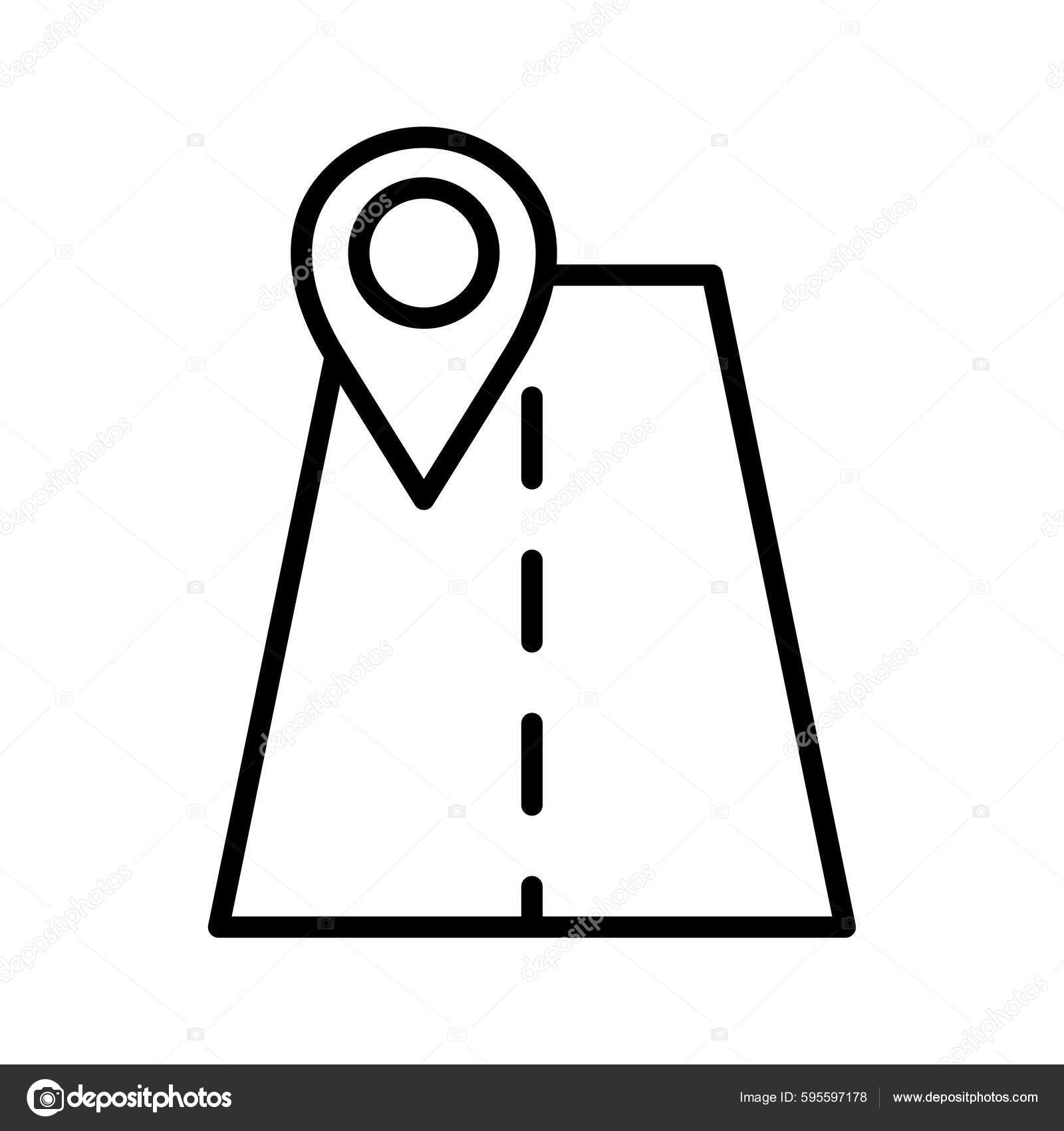 Road Way Navigation Route Planning Pictogram Isolated White Background ...