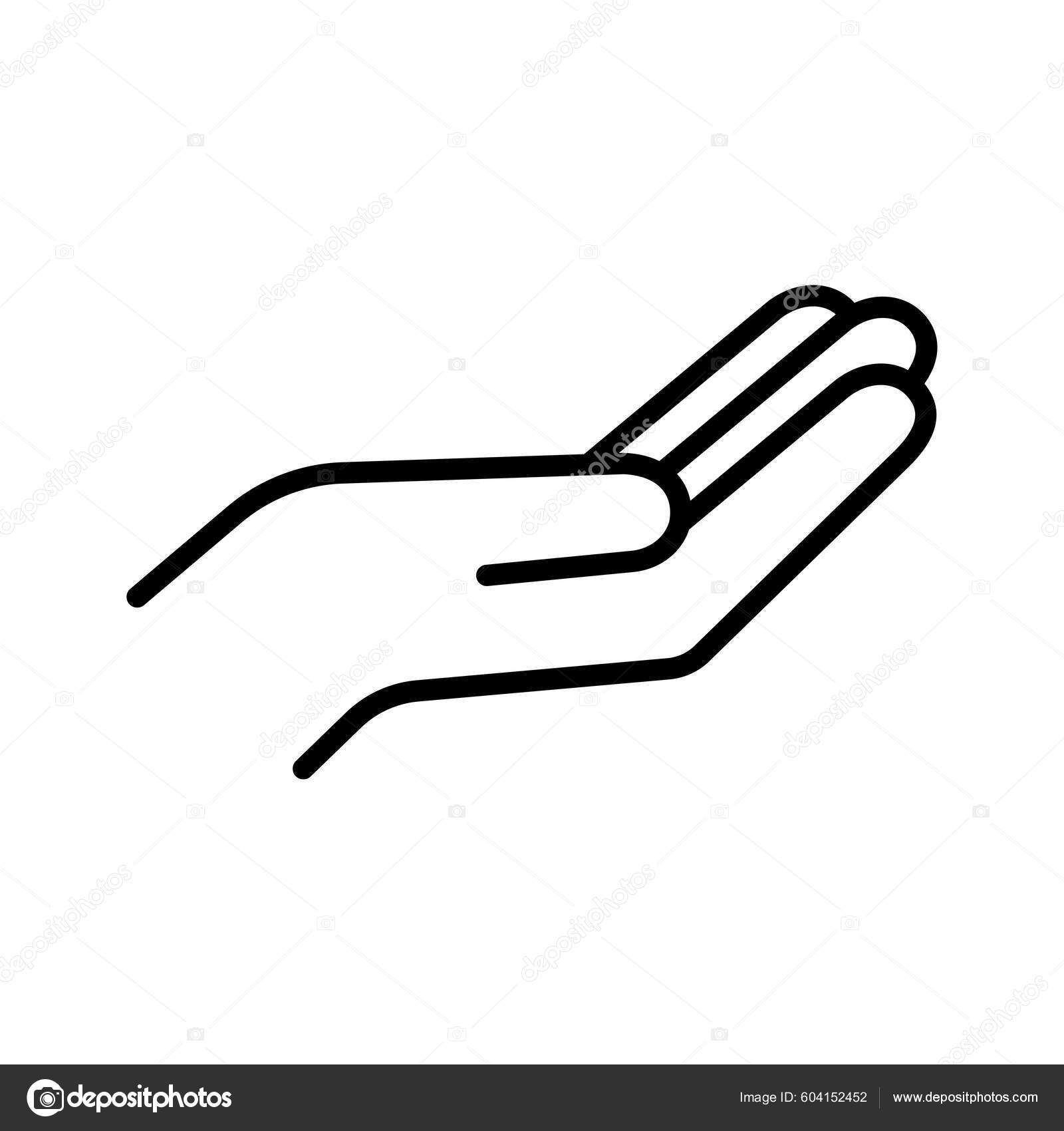 Hand Receiving Icon Opened Hand Symbol Receiving Pictogram Isolated ...