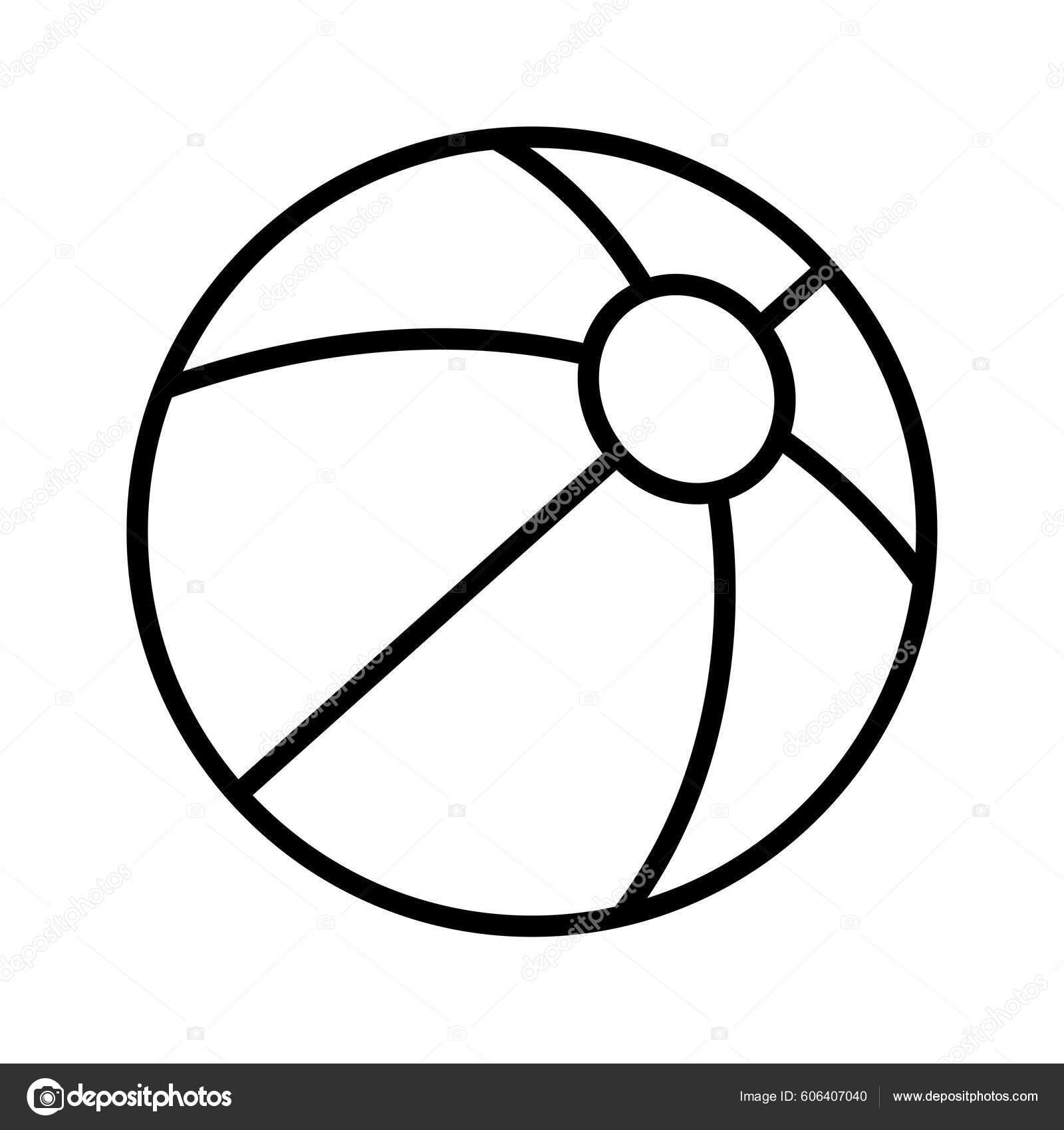 Beach Ball Icon Pictogram Isolated White Background Vector Illustration ...