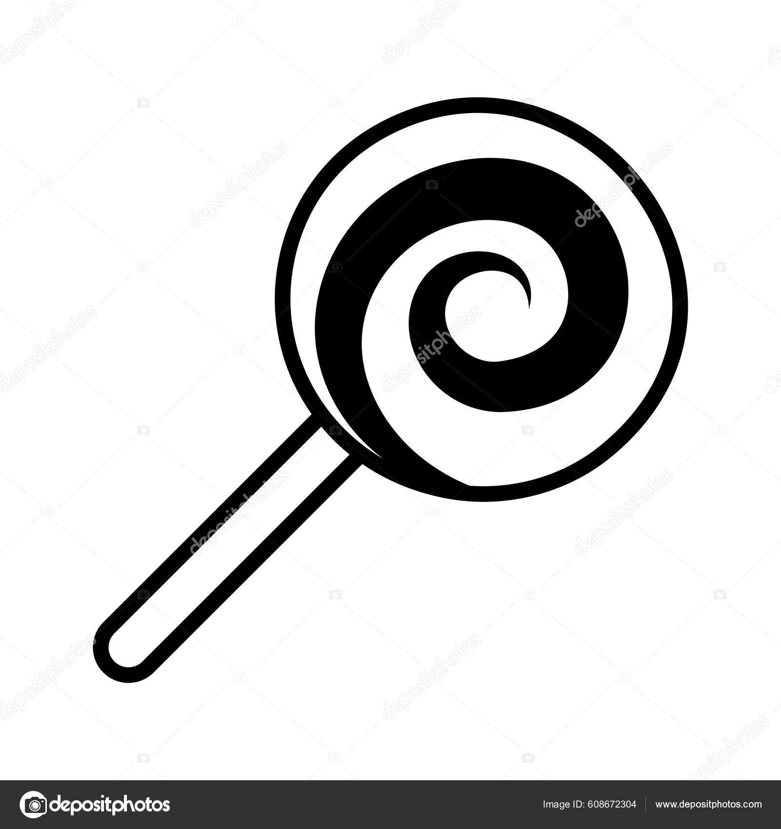 Lollipop Candy Icon Pictogram Isolated White Background Vector ...