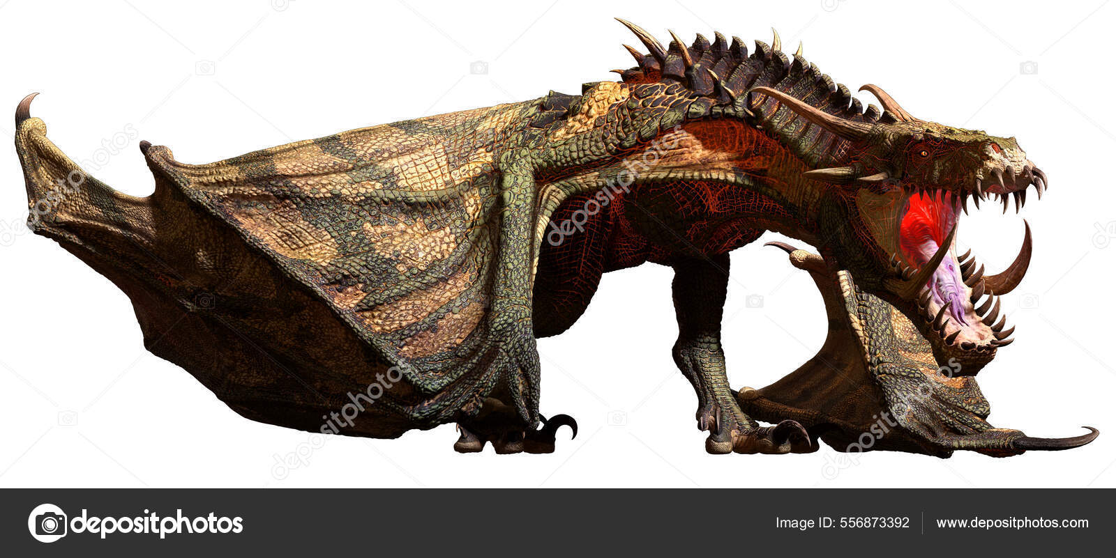 Green Dragon Ground Illustration — Stock Photo © warpaintcobra #556873392
