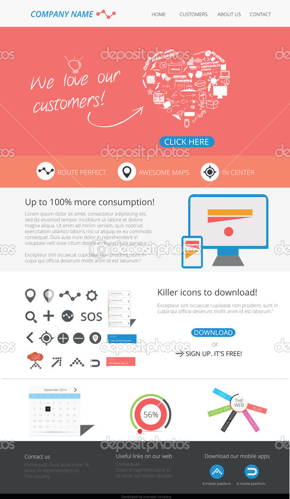 Editable web template Stock Vector by ©mastertasso 41031195