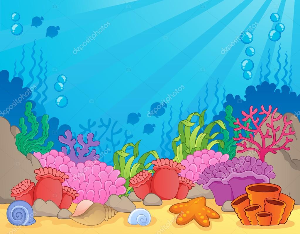 Imagen de arrecifes de coral tema 4 — Vector de stock © clairev #22565805