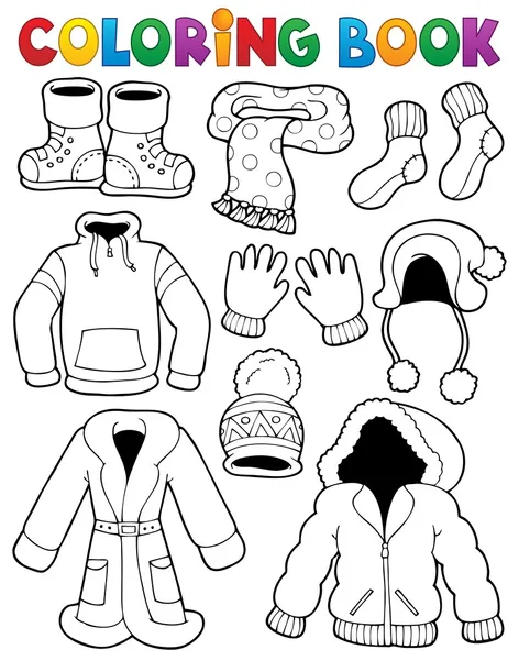 Coloring book with winter clothes Stock Vector Image by ©clairev #4137626