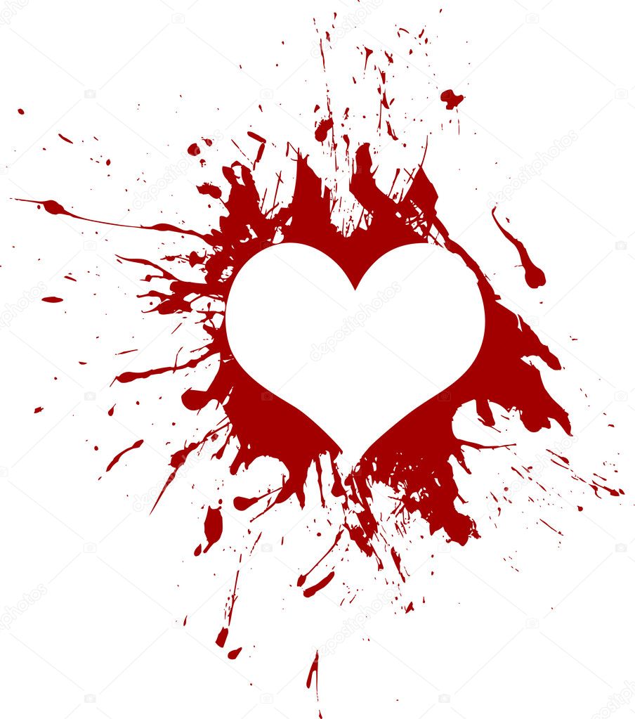 Red grunge heart, vector — Stock Vector © kerenby #12373121